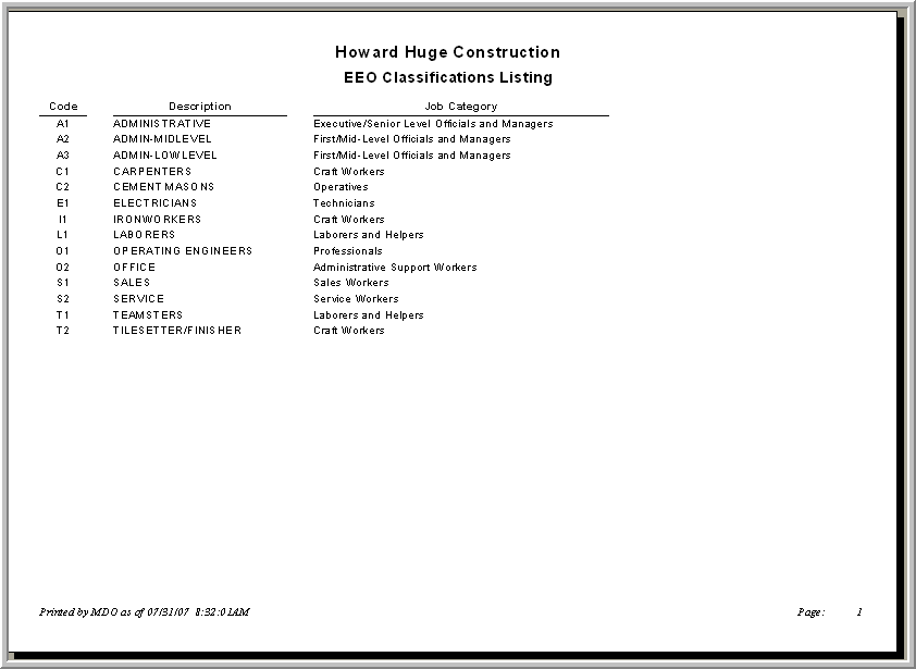 EEO Classification File Listing | Trimble Help (beta)