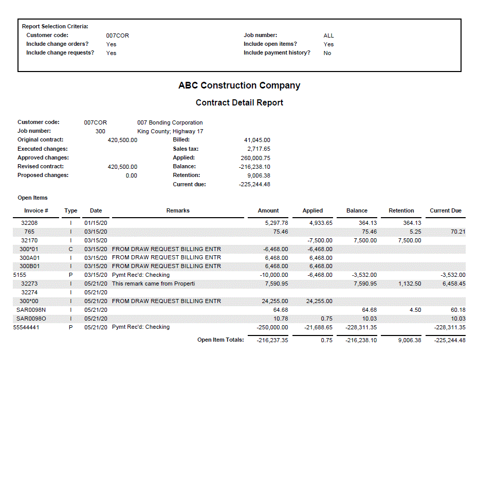 Sample Report - Contract Detail Report | Trimble Help (beta)