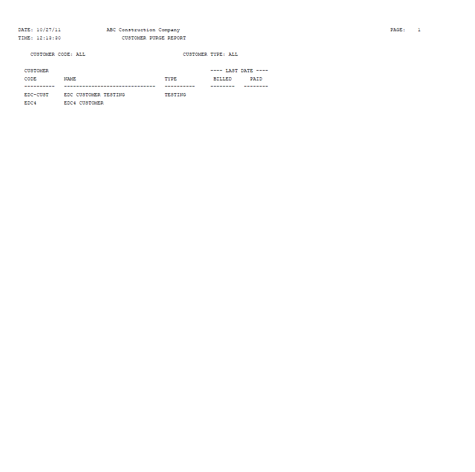 Customer Purge - Sample Report | Trimble Help (beta)