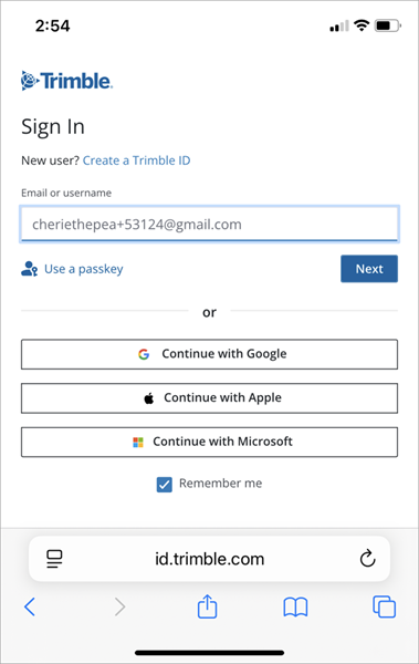 Upgrade Your Account With a Passkey on a Phone | Trimble Help (beta)
